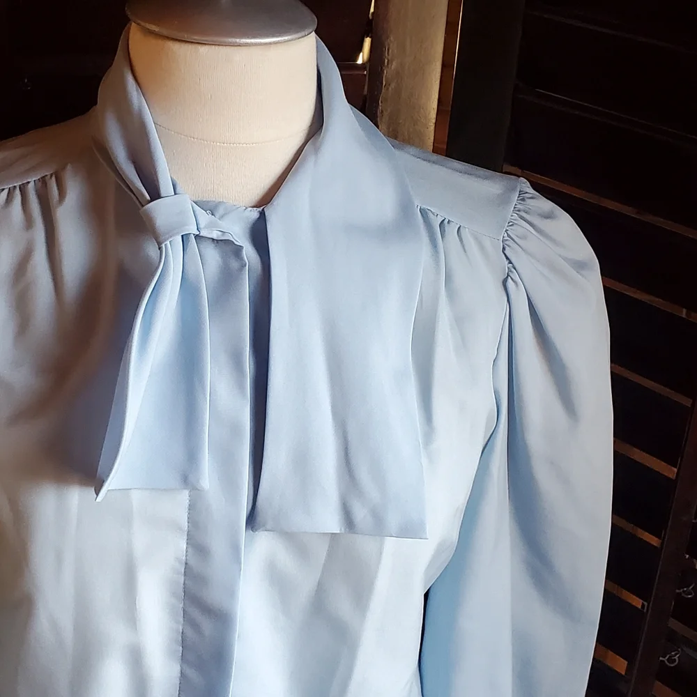 Judy Bond | Tops | Vintage Judy Bond Light Bue Blouse | Poshmark
